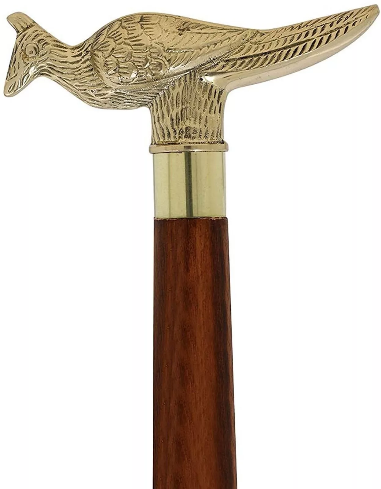 Antique Vintage Bird Handle stick Collectible wood walking stick cane ...