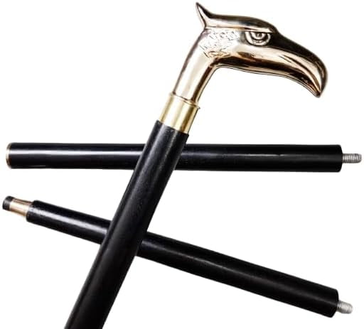 Antique Vintage Brass Duck Head Handle stick Collectible wood walking ...