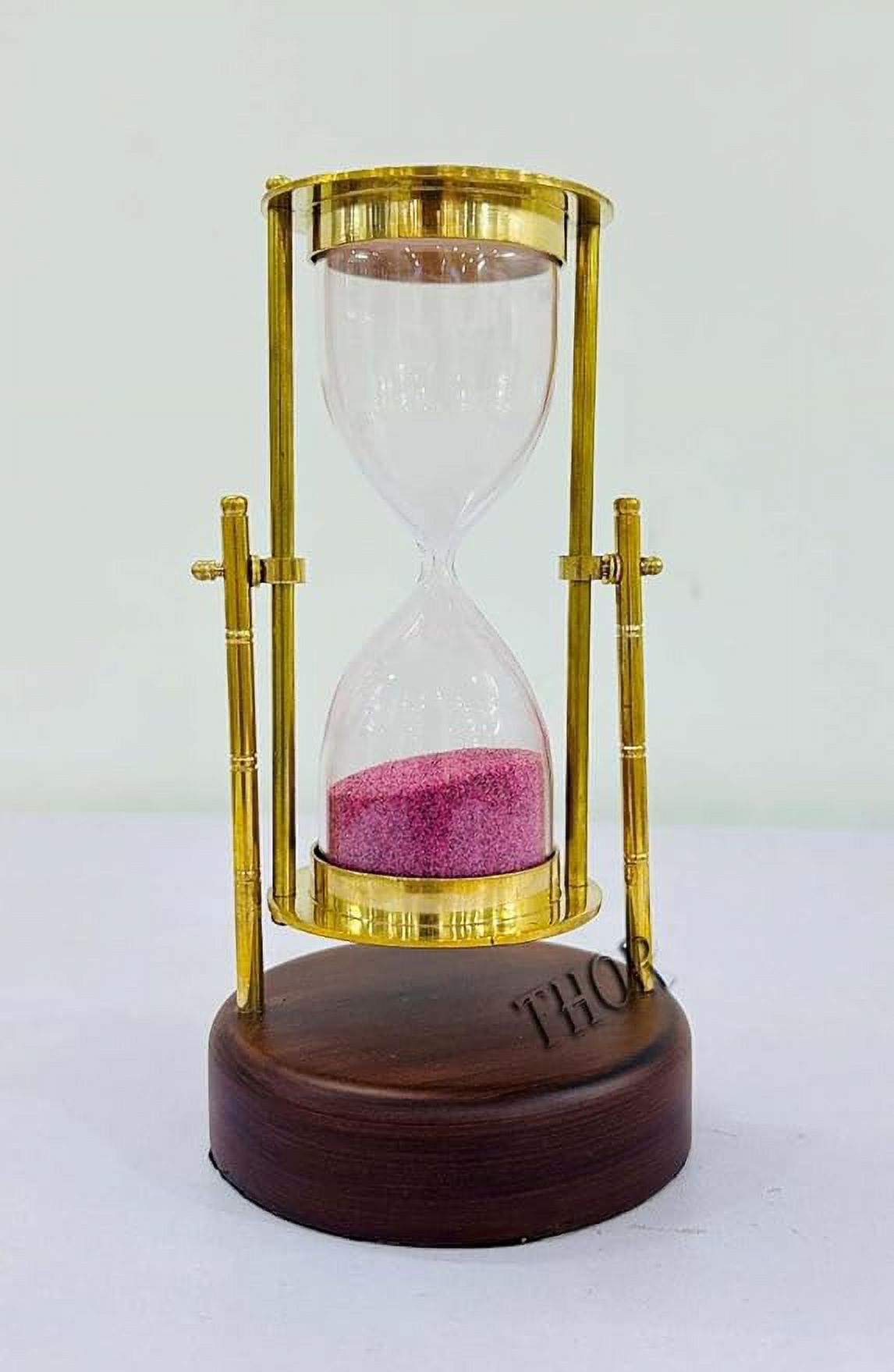 Antique Vintage Brass Hourglass Pink Sand Timer Brass Sand Vintage ...