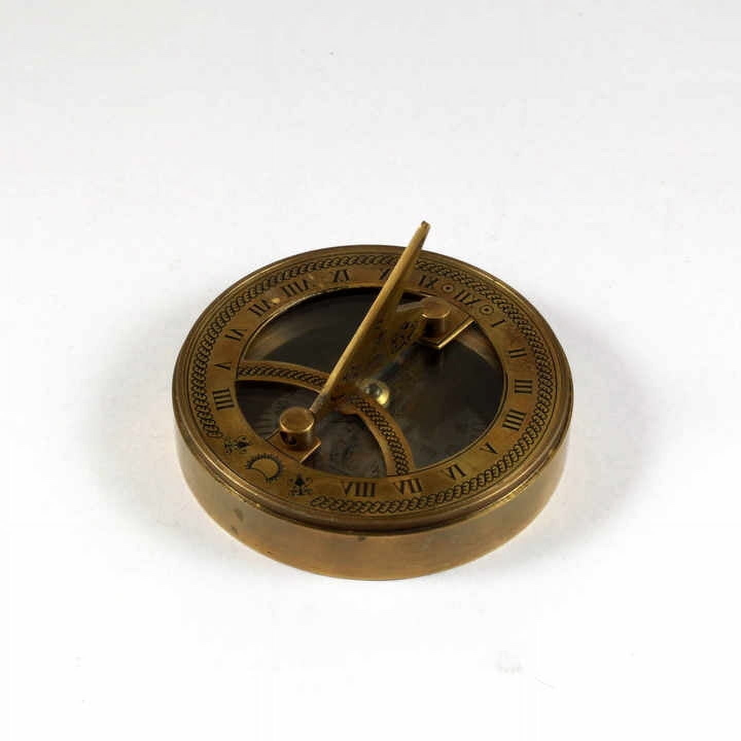 Antique Vintage Brass Sundial Compass with Nautical Style Metal and ...