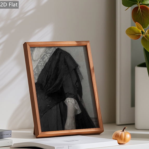 Antique Vintage Dark Lace Garment Figure Canvas Print Classic Neutral ...