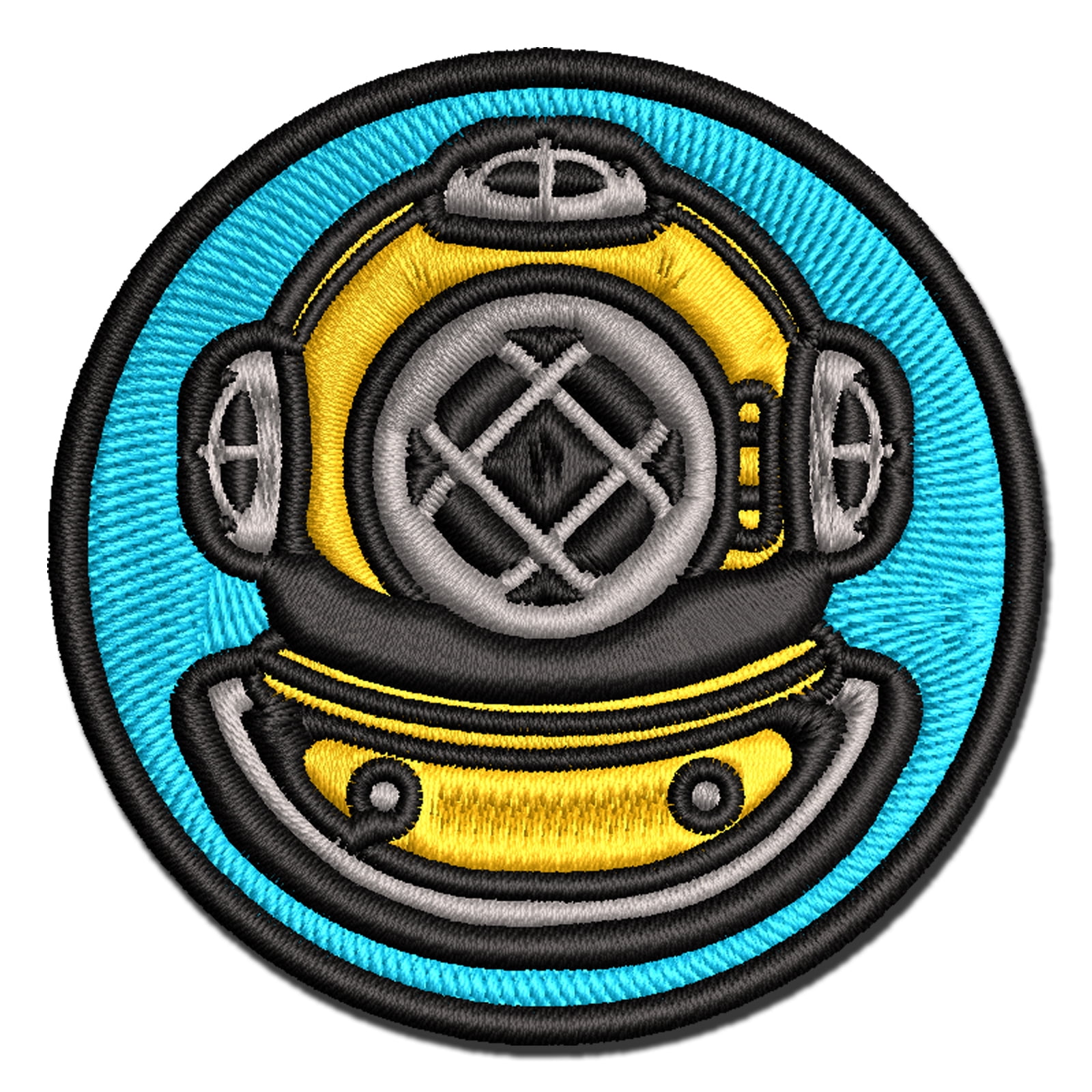 Antique Vintage Deep Sea Diving Helmet Applique Multi-Color Embroidered ...