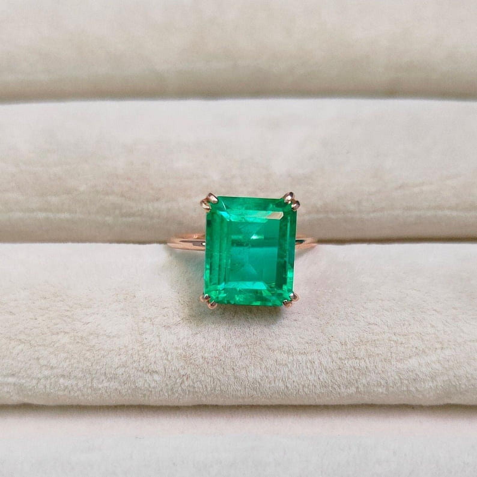 Antique Vintage Emerald ring, Emerald octagon Ring,925 Sterling Silver ...