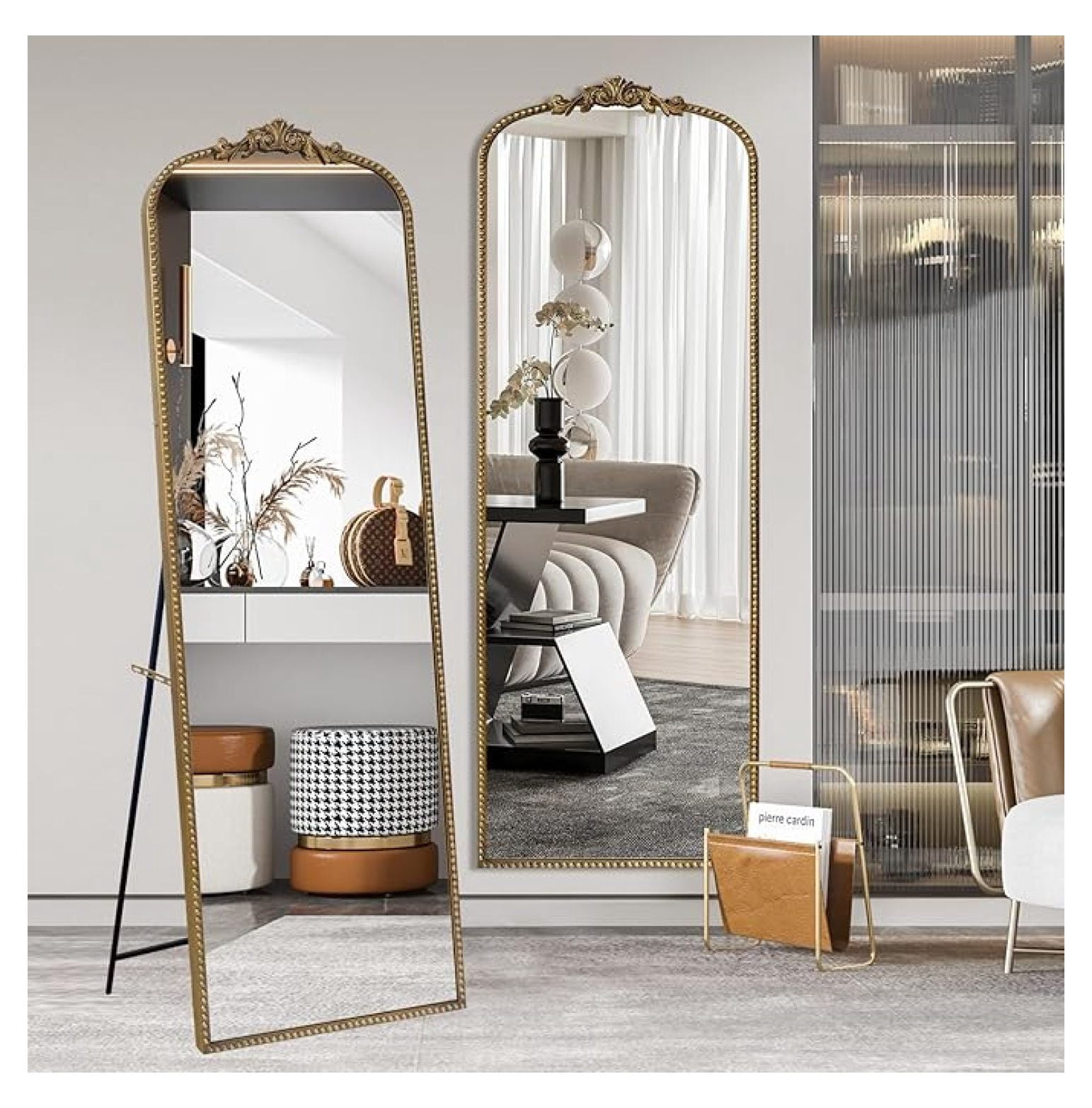 Antique Vintage Full Length Mirror,Tempered Glass 65''x22'' Full Body ...