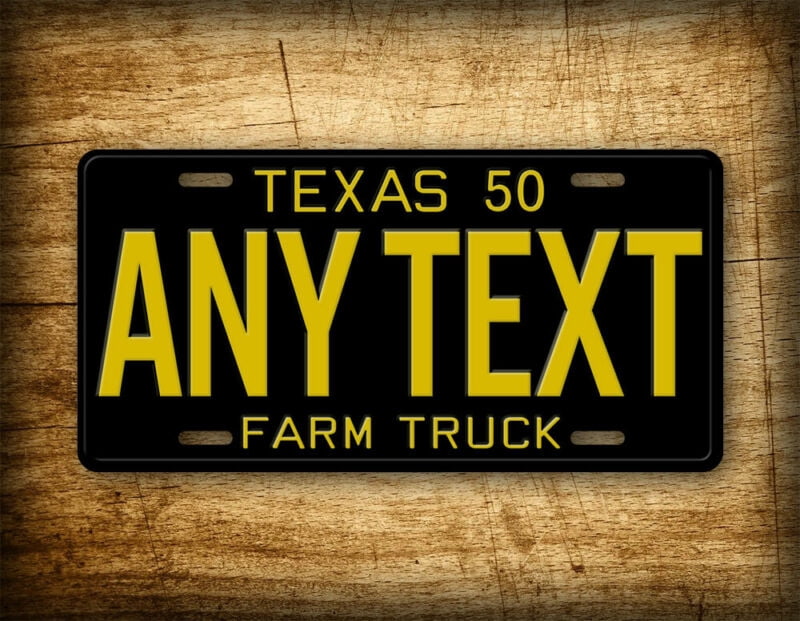 Antique Vintage Personalized Texas 1950s Farm Truck License Plate ...