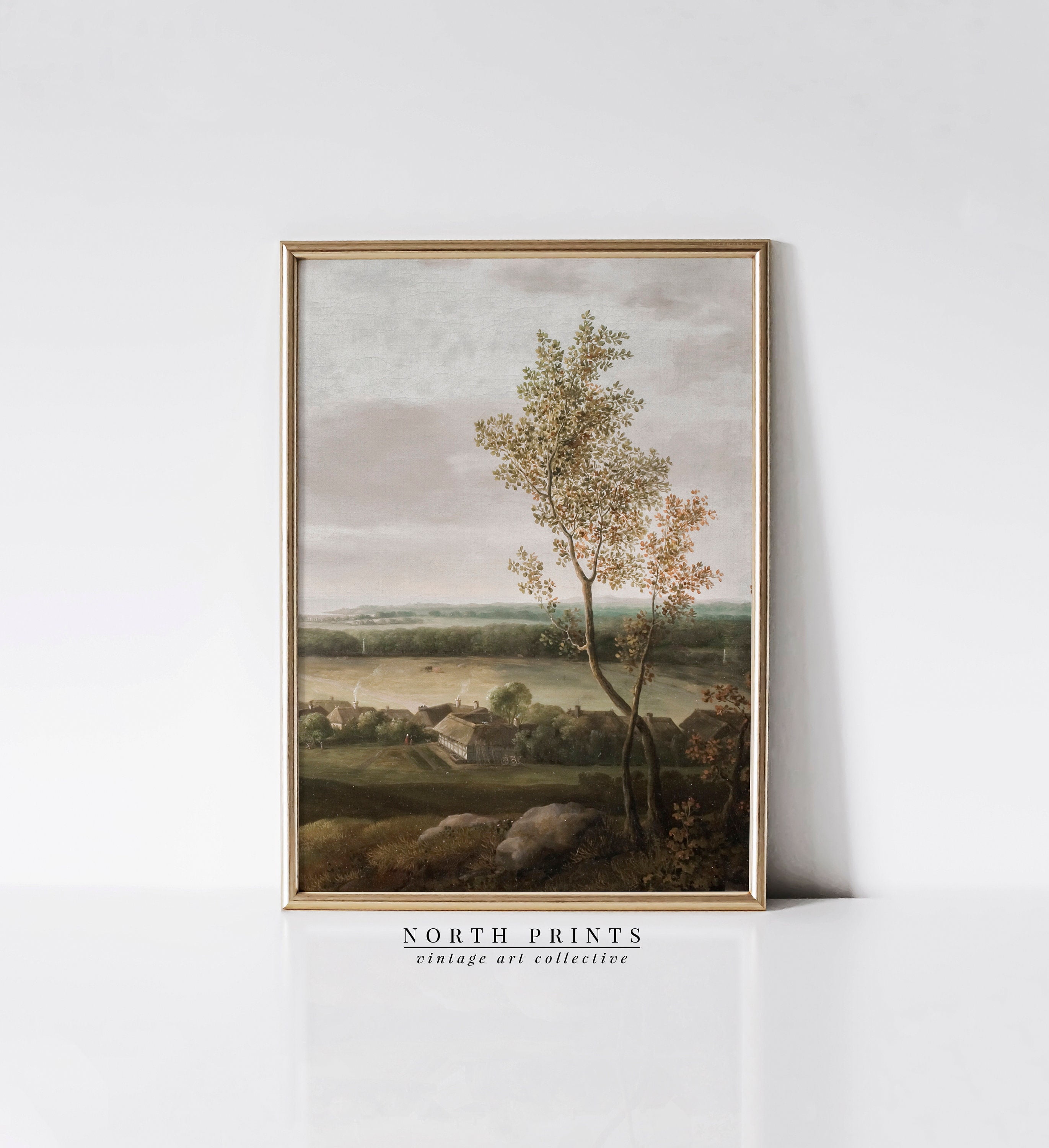 Antique | Vintage Print | Country Village Landscape Printable North ...
