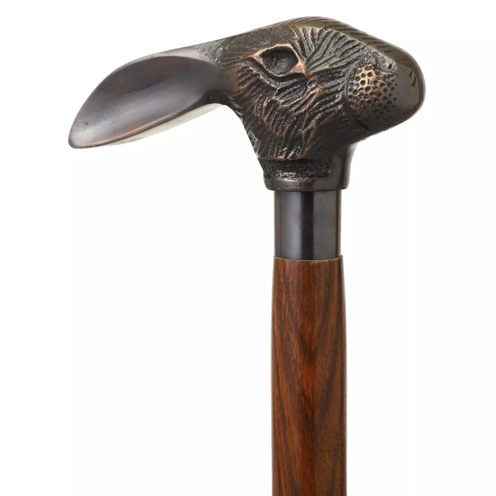 Antique Vintage Rabbit Head Handle stick Collectible wood walking stick ...