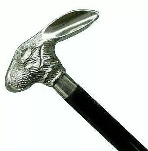 Antique Vintage Rabbit Head Handle stick Collectible wood walking stick ...