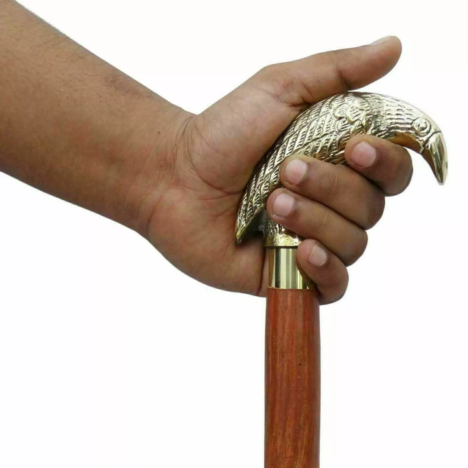 Antique Vintage Raven Head Handle stick Collectible wood walking stick ...