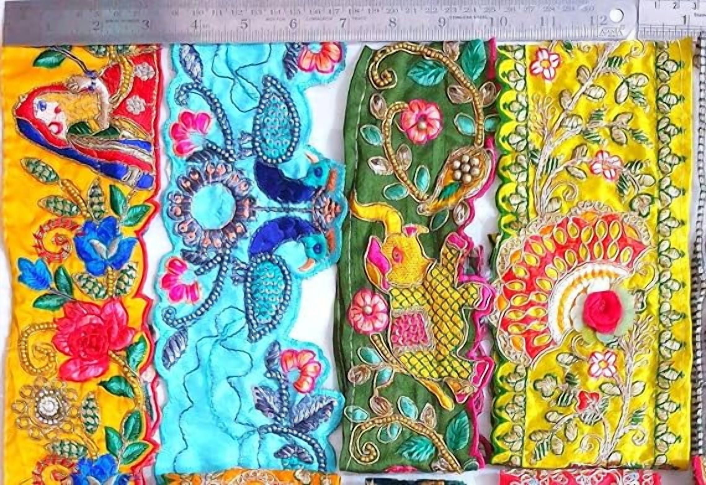 Antique Vintage Sari Trim Lace Ribbon Lot – 10 Pieces | 12 Inches Each ...