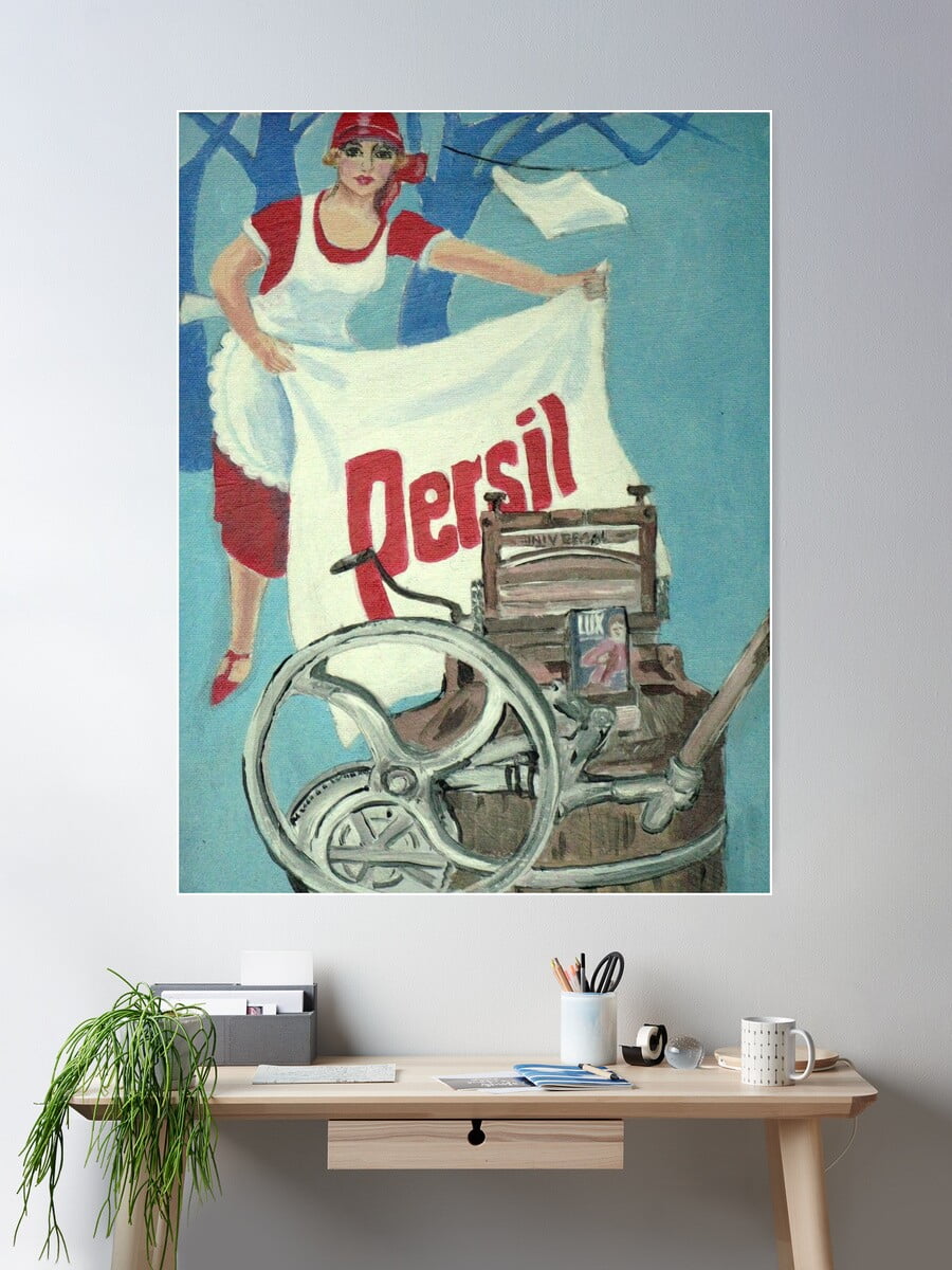 Antique Washing Machine Poster Wall Art, Modern Wall Decor For Living ...