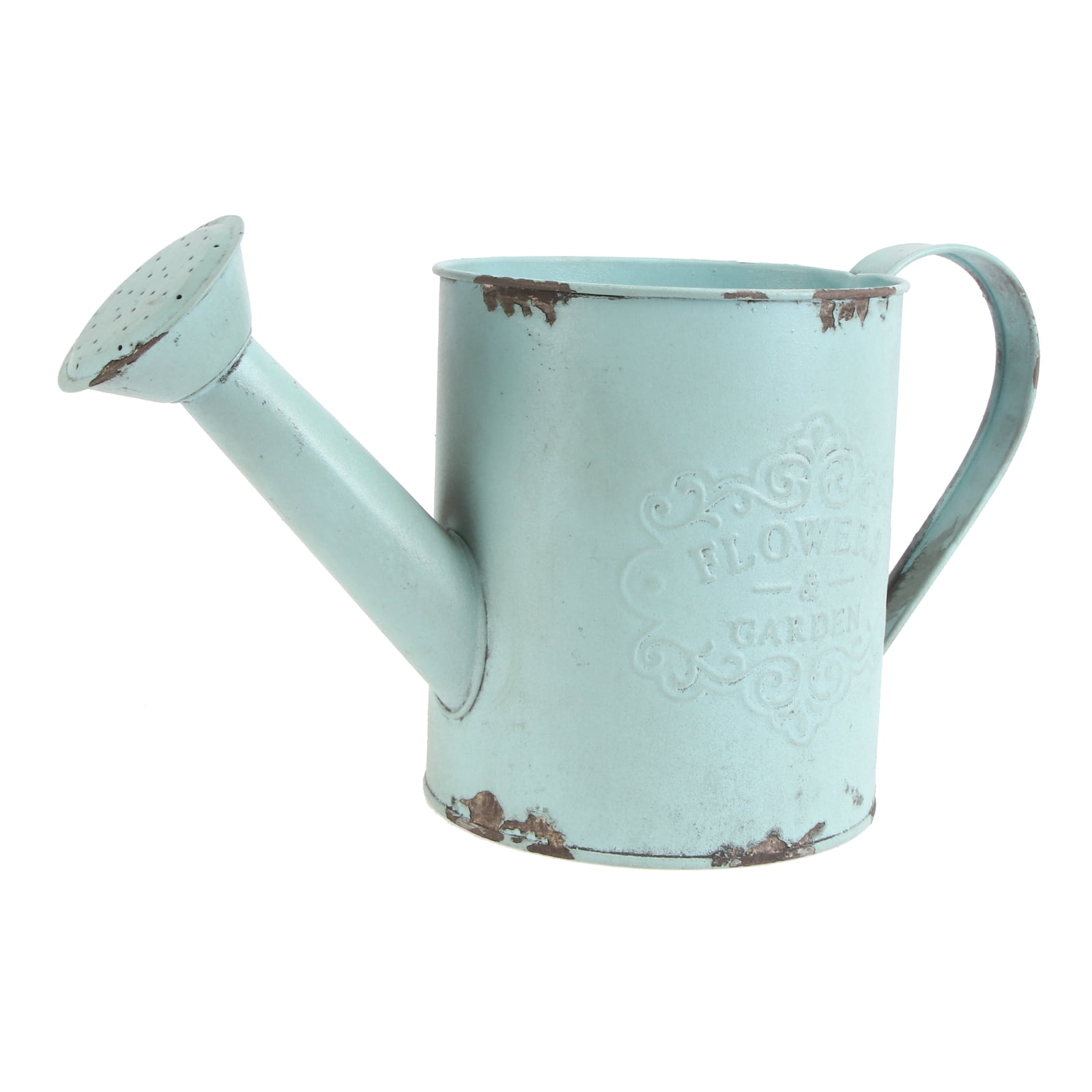Antique Watering Jug with Flowers Retro Tin Fountain Chic Flowerpot ...