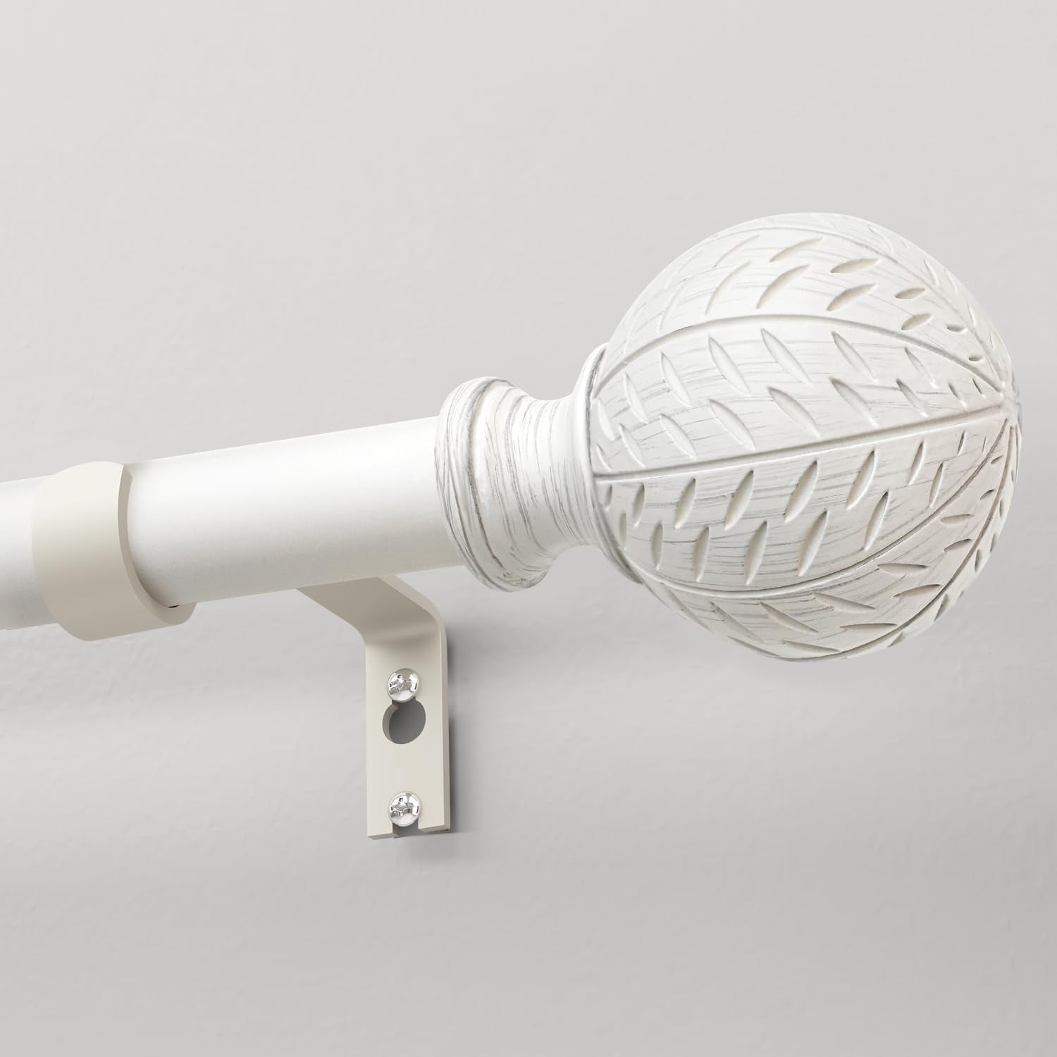 Antique White Adjustable Curtain Rods for Windows 36''-88'', 1 Inch ...