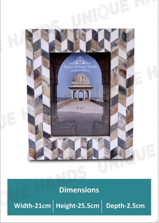 Antique White-Brown-Black Zig-Zag Patern Designed Mango Wood Carved ...