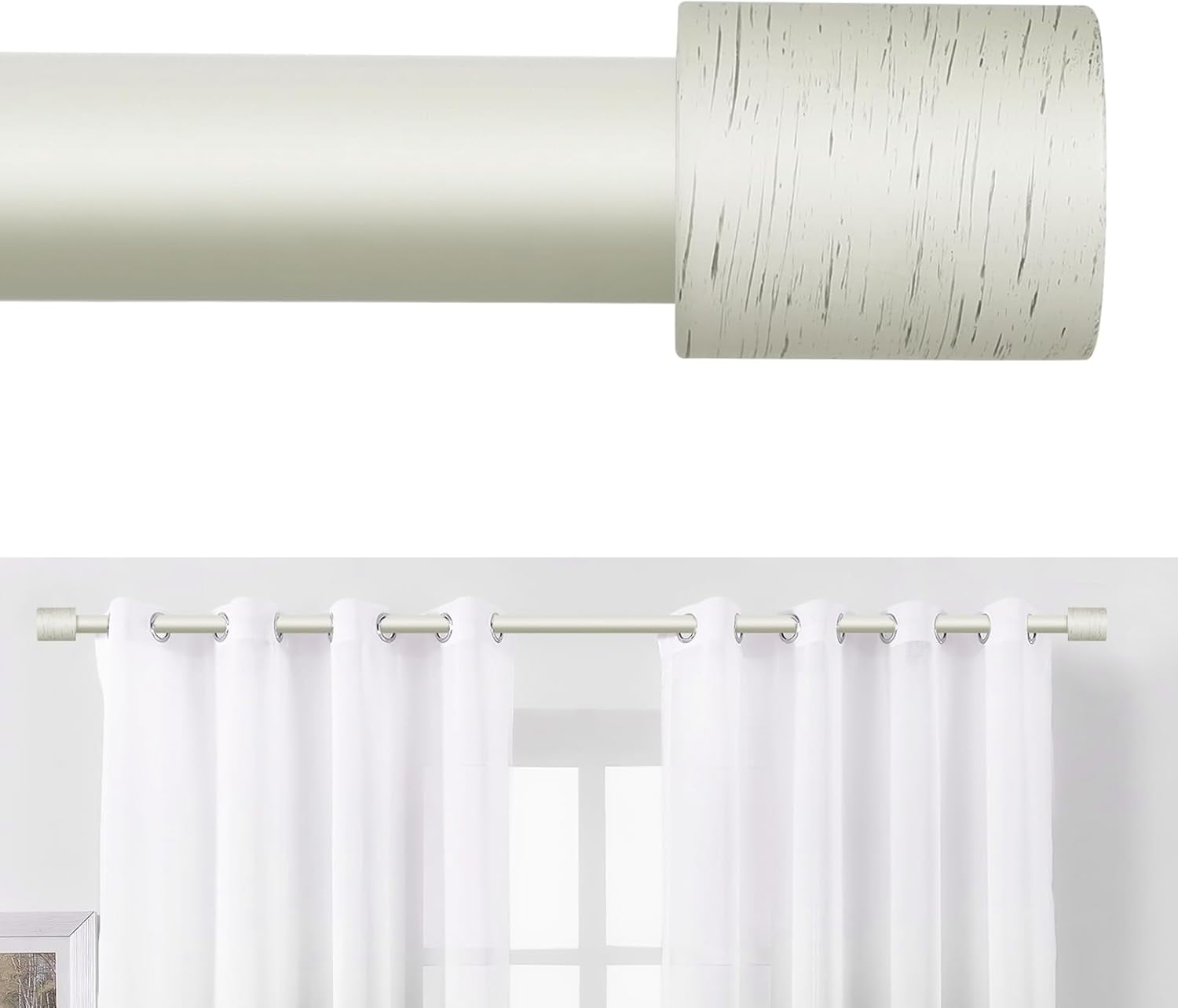 Antique White Curtain Rods for Windows 48 To 84 Inch (4-7ft), 1 Inch ...