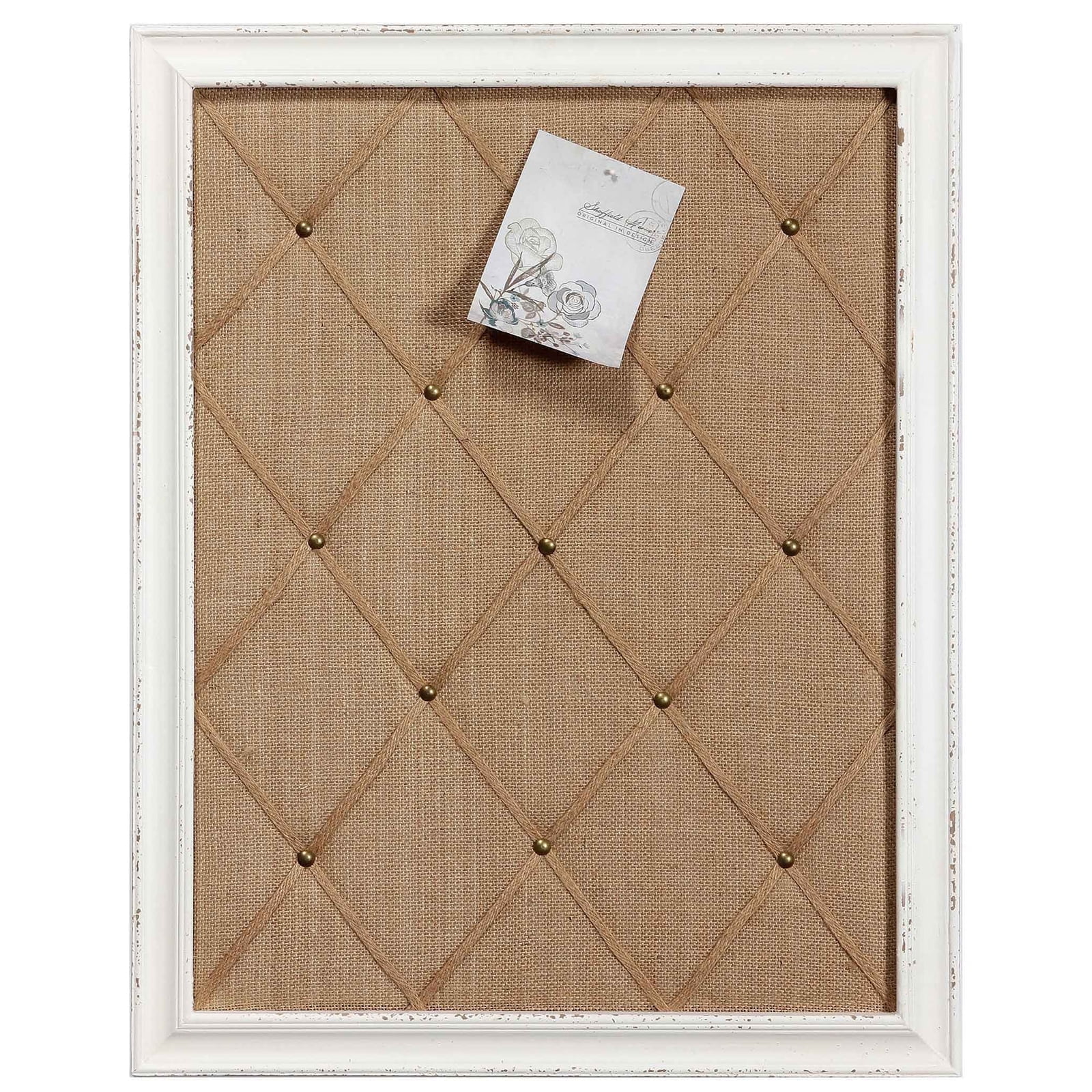 Decorative Hanging Wood Frame Burlap Bulletin Board 20 7×26 8