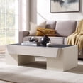 Antique White Modern Rectangle Coffee Table With Storage Drawer, 47 ...