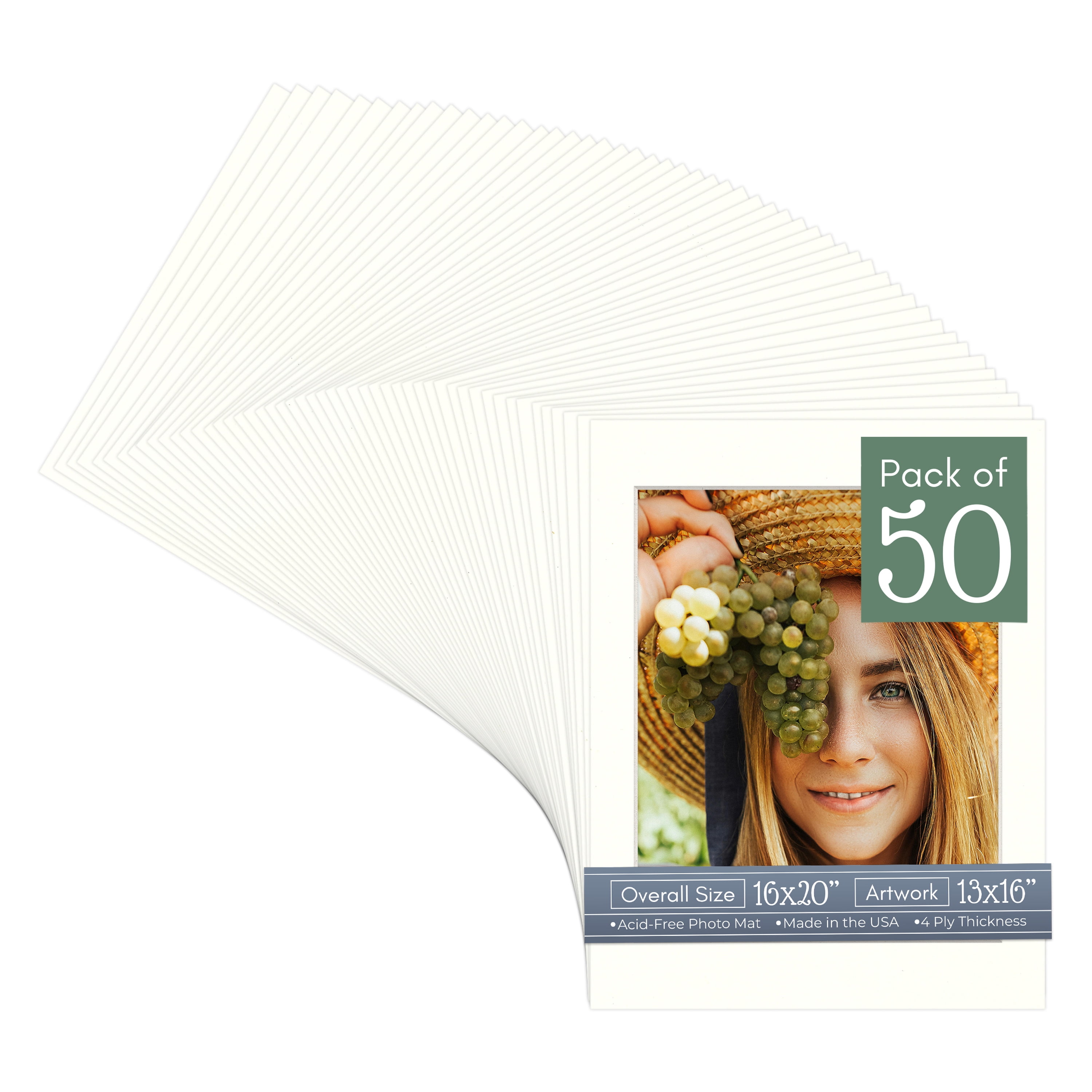 Antique White Picture Frame Mat for 16x20 Frames - Fits 13x16 Photos ...