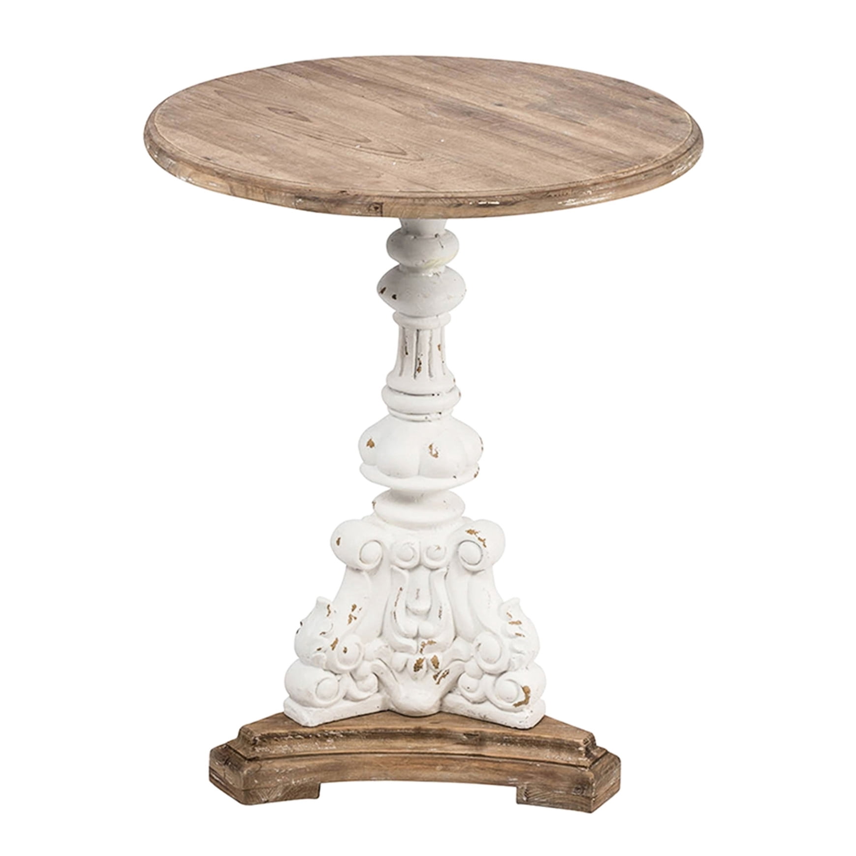 Antique White Round Table / Ideal for Primary Space / Natural Finish ...