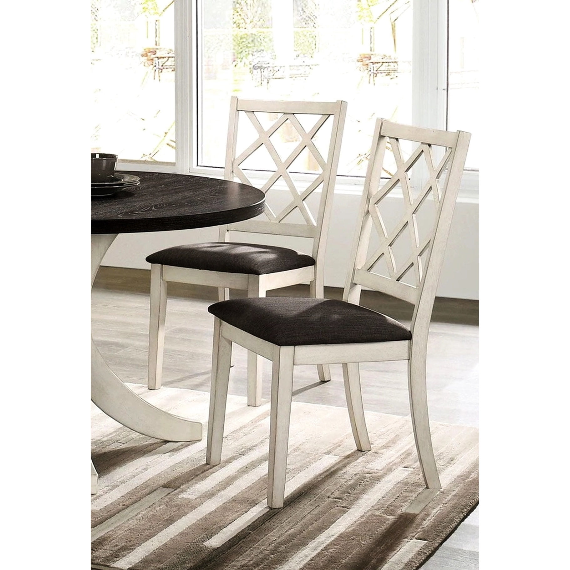 Antique White Cross Back Chairs+Comfortable Seating”-“Daily Dining in ...