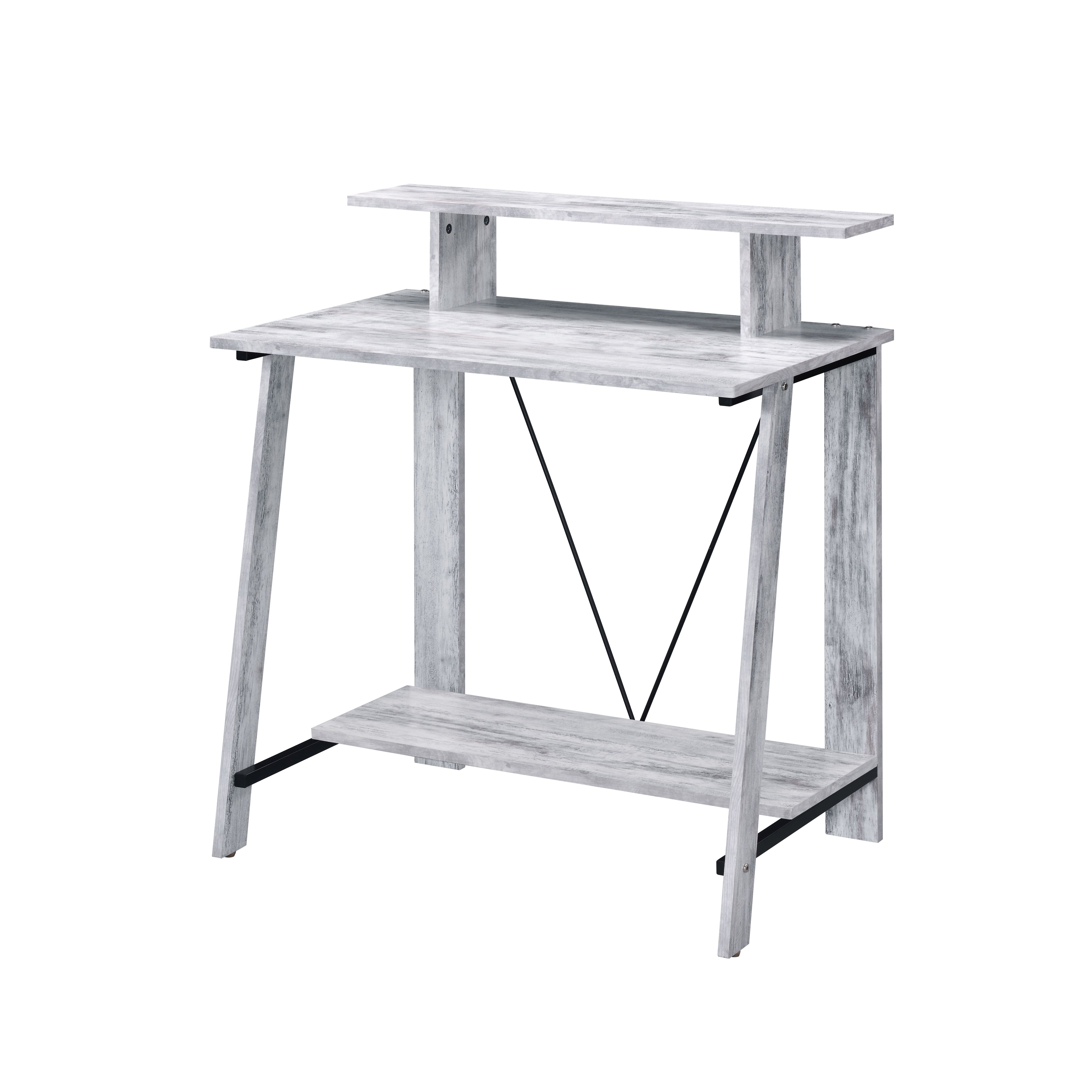 Antique White Writing Desk With Storage Shelves For Home Office ...