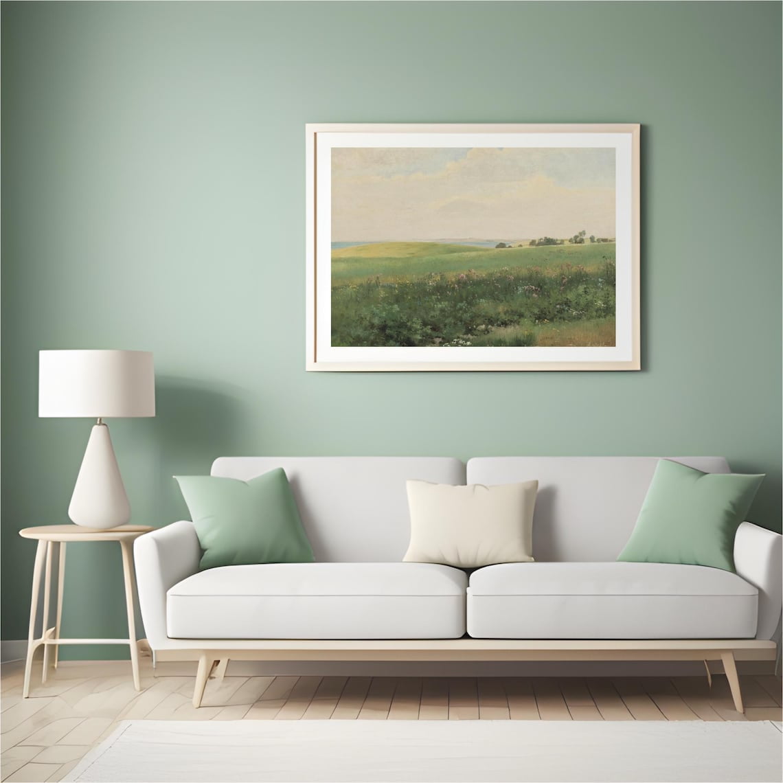 Antique Wildflower Meadow Poster Rustic Landscape Art Home Decor, 8x12 ...