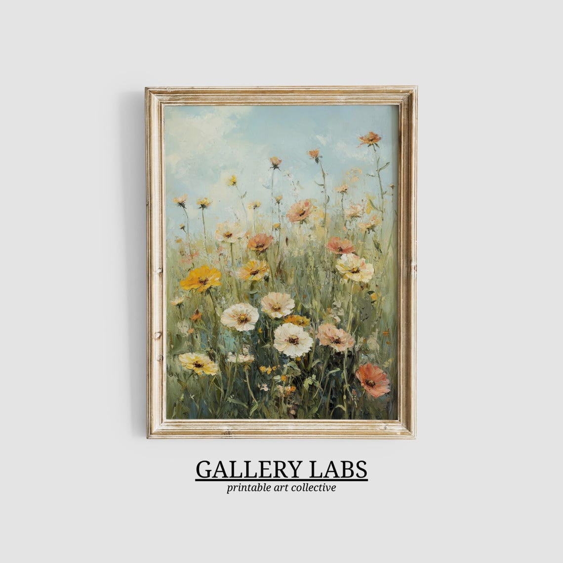 Antique Wildflower Painting • Flower Field Print • Summer Floral Art ...