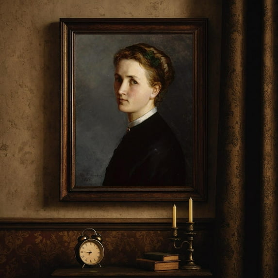 Antique Woman Portrait Th Century Victorian Art Home Decor UNFRAMED ...