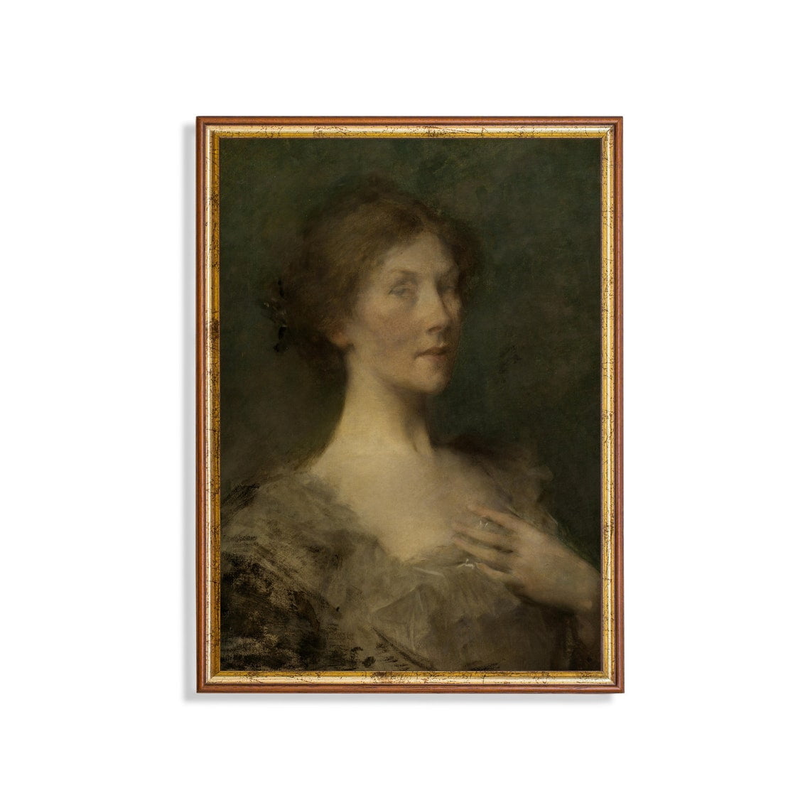 Antique Woman Portrait, Victorian Fine Art Poster UNFRAMED Poster, Wall ...