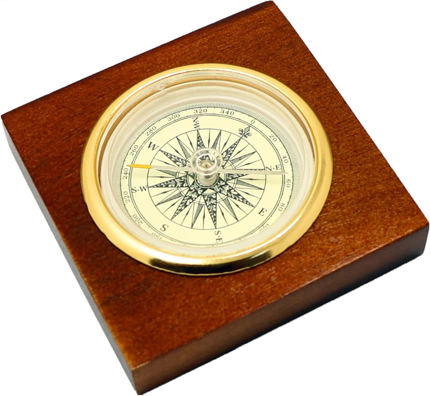 Antique Wooden Box Compass,Aluminum Alloy Compass,Wooden Compass Gift ...