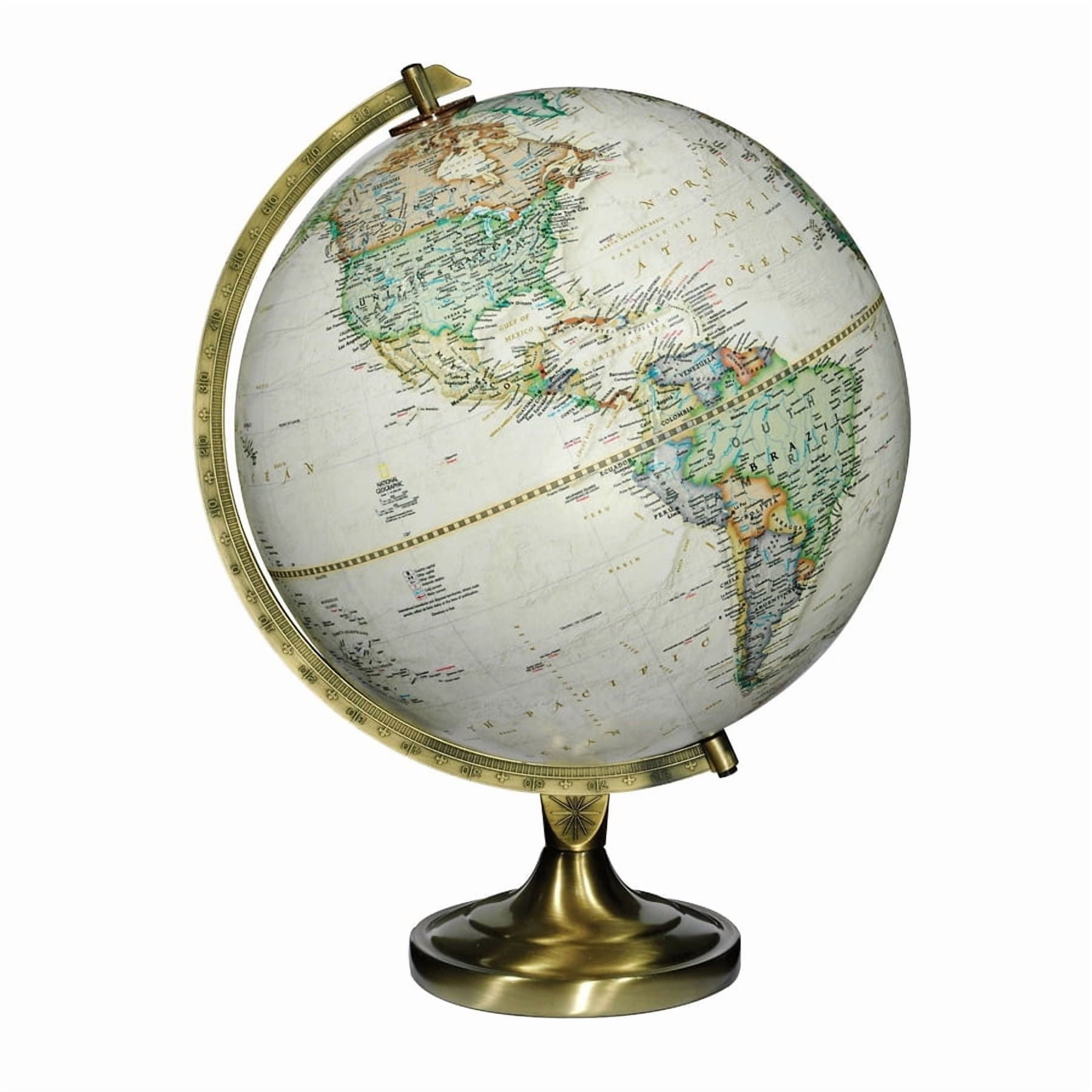 Antique World Globe 12-Inch - Vintage Style, Rotating with Brass Stand ...