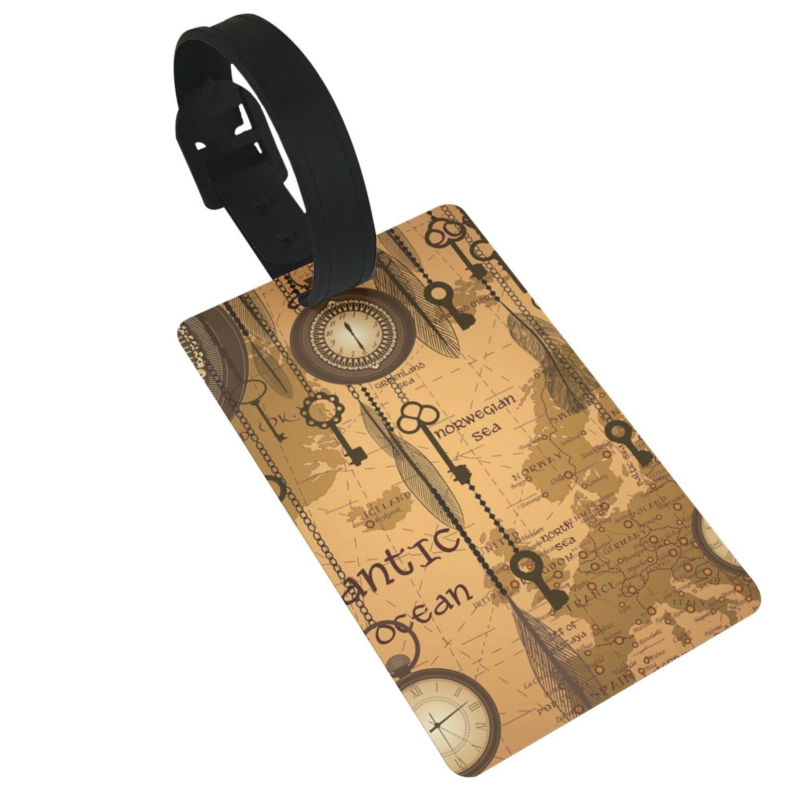 Antique World Map Clocks Old Luggage Tags Suitcases ID Baggage ...
