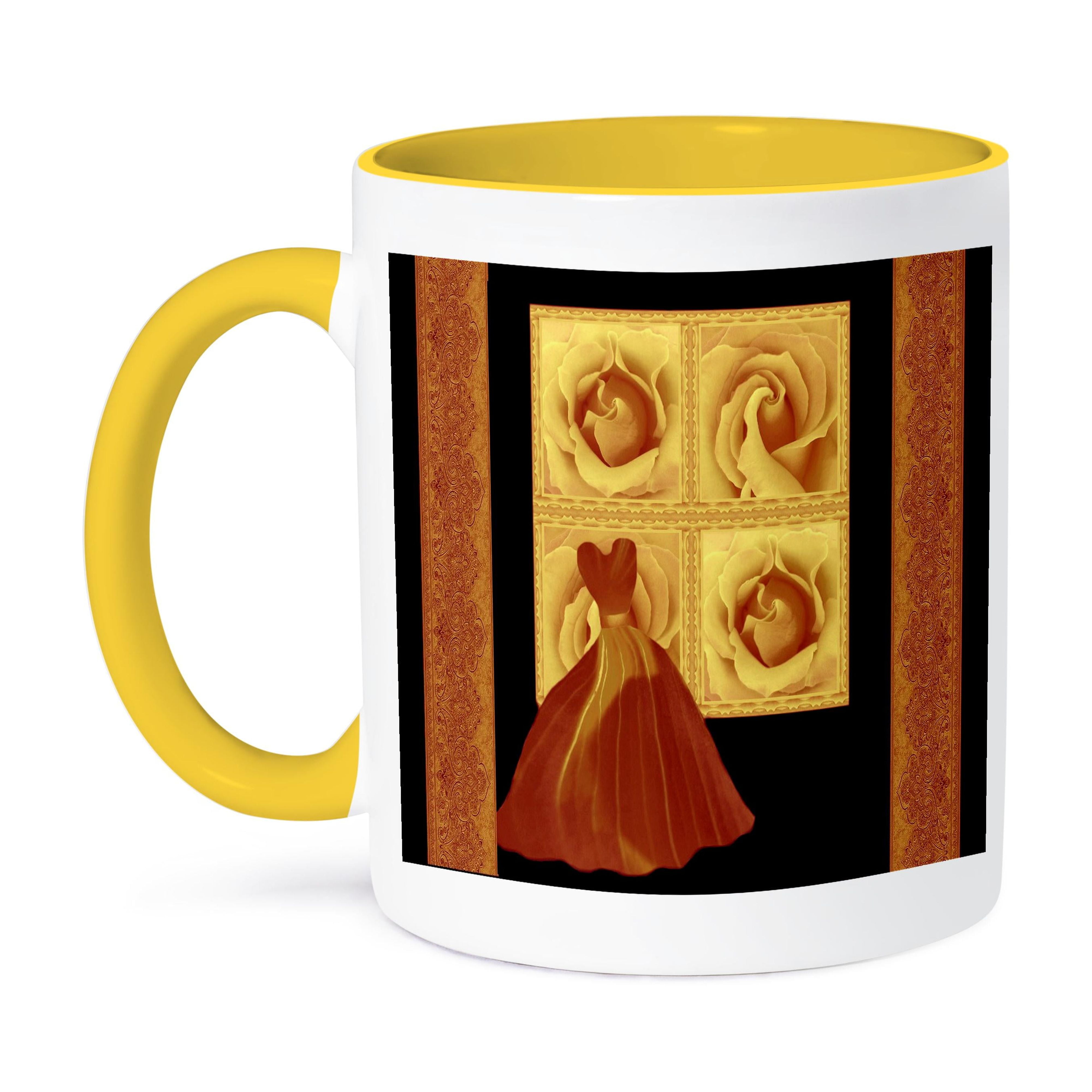 3dRose, Antique gold design with elegant gown roses and damask ribbons ...