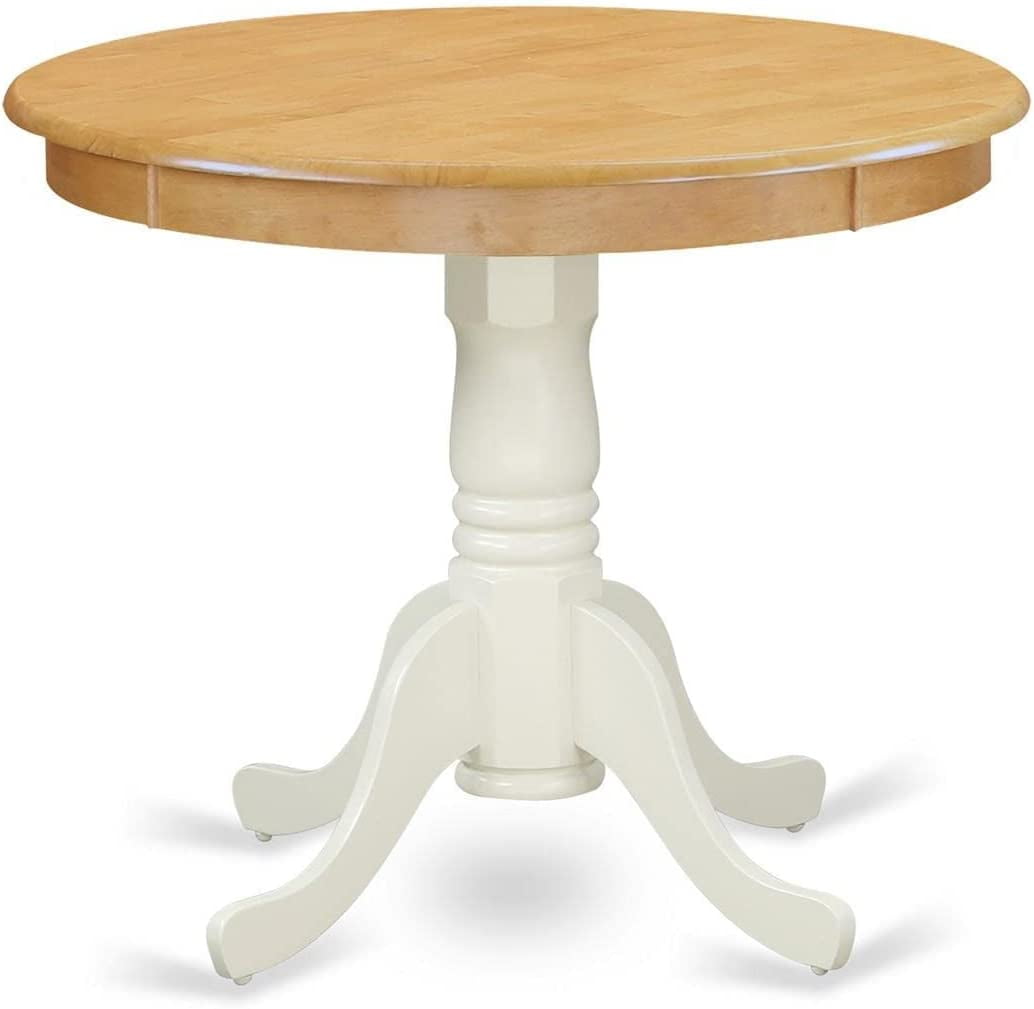 Antique kitchen dining table with round wooden table top and pedestal ...