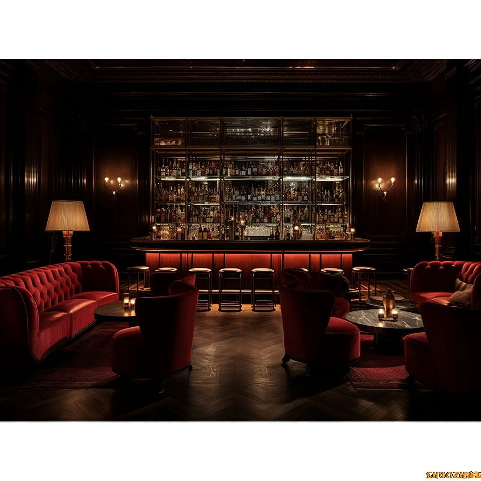 Antique library Old Tavern Barista Coffee Shop Bar Photography Backdrop ...