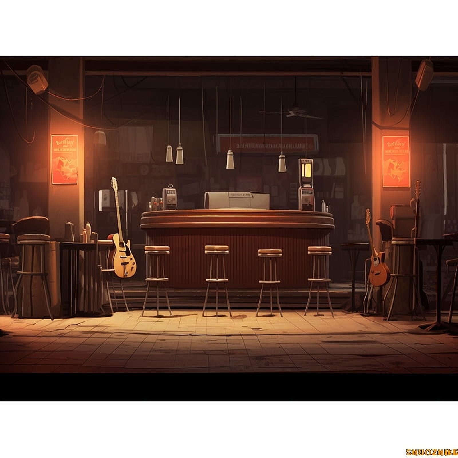 Antique library Old Tavern Barista Coffee Shop Bar Photography Backdrop ...