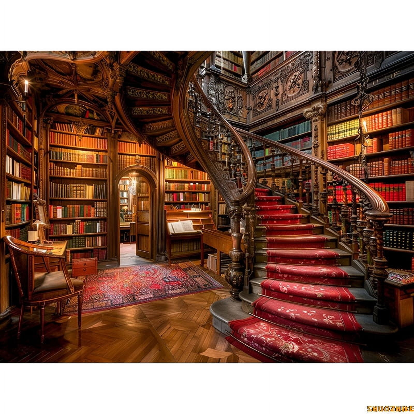 Antique library Old Tavern Barista Coffee Shop Bar Photography Backdrop ...