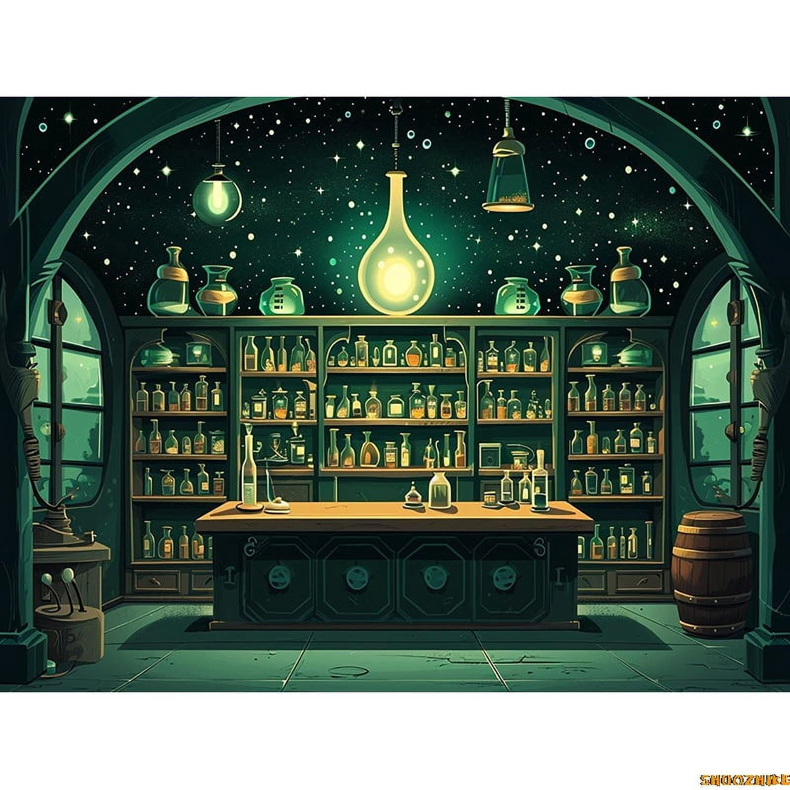 Antique library Old Tavern Barista Coffee Shop Bar Photography Backdrop ...