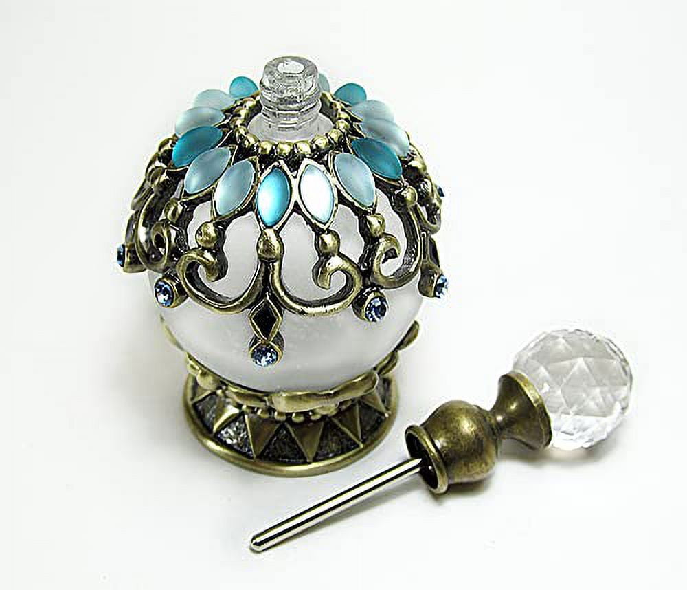 Antique refillable perfume bottle embossed decoration with rhinstone ...