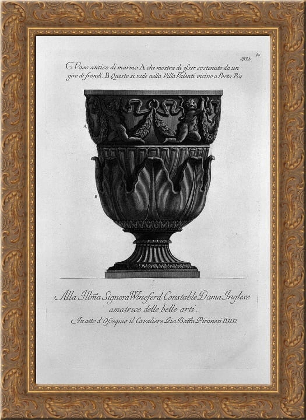 Antique vase of marble in the Villa Valenti at Porta Pia 20x24 Gold ...