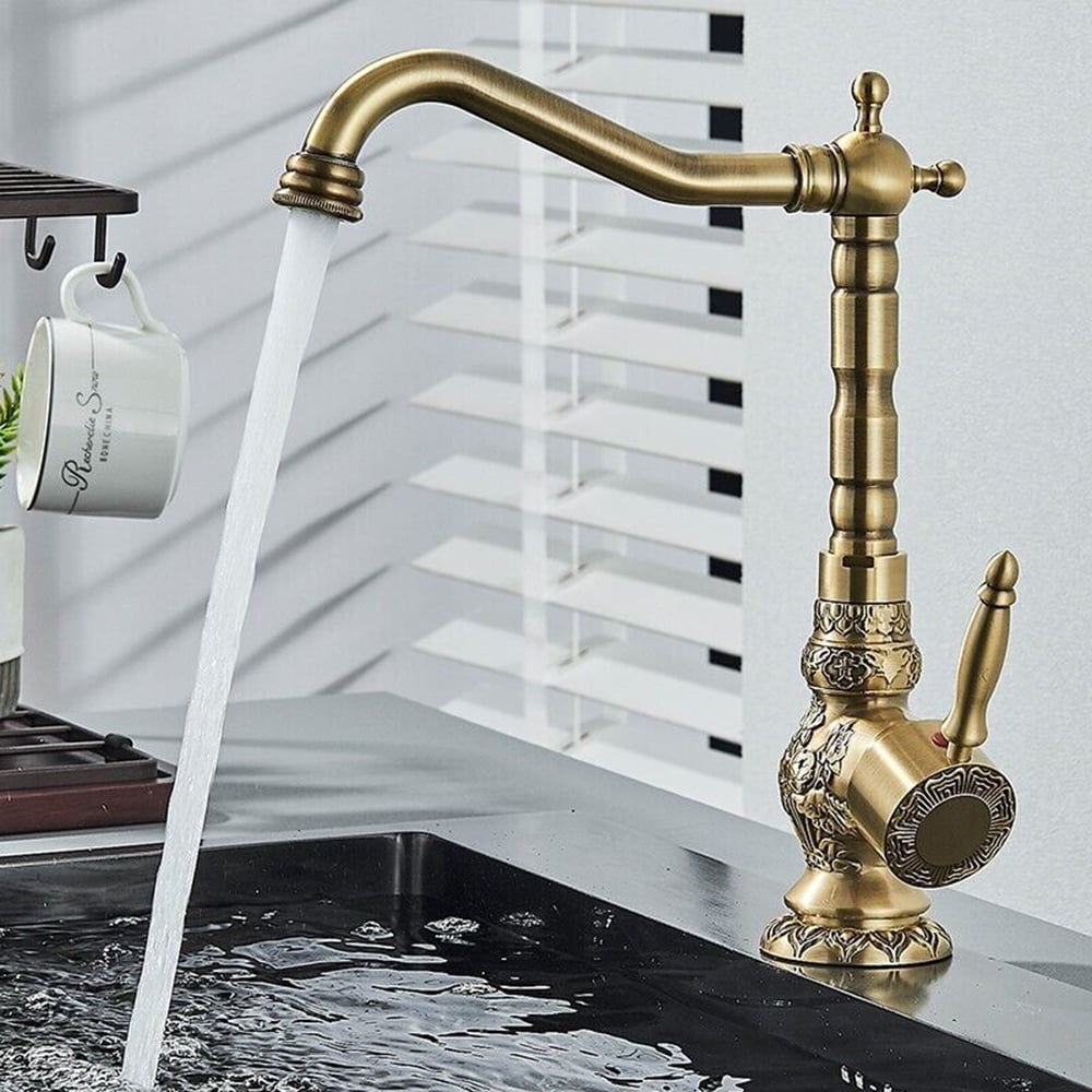 Antique vintage Kitchen sink Faucet Waterfall Swivel 1 Handle Mixer ...