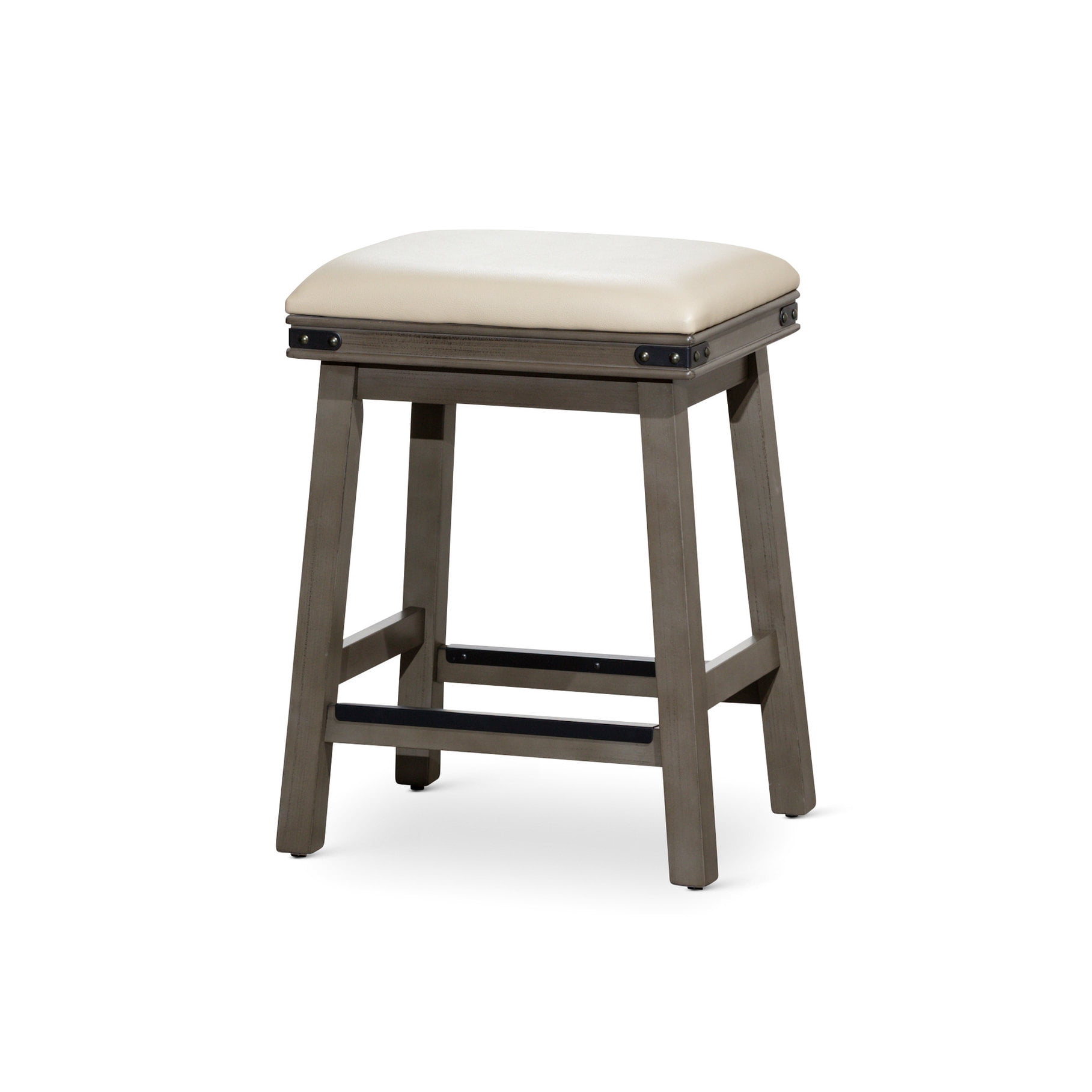 Antique white finish, bonded leather - Stable double - bolt frame ...