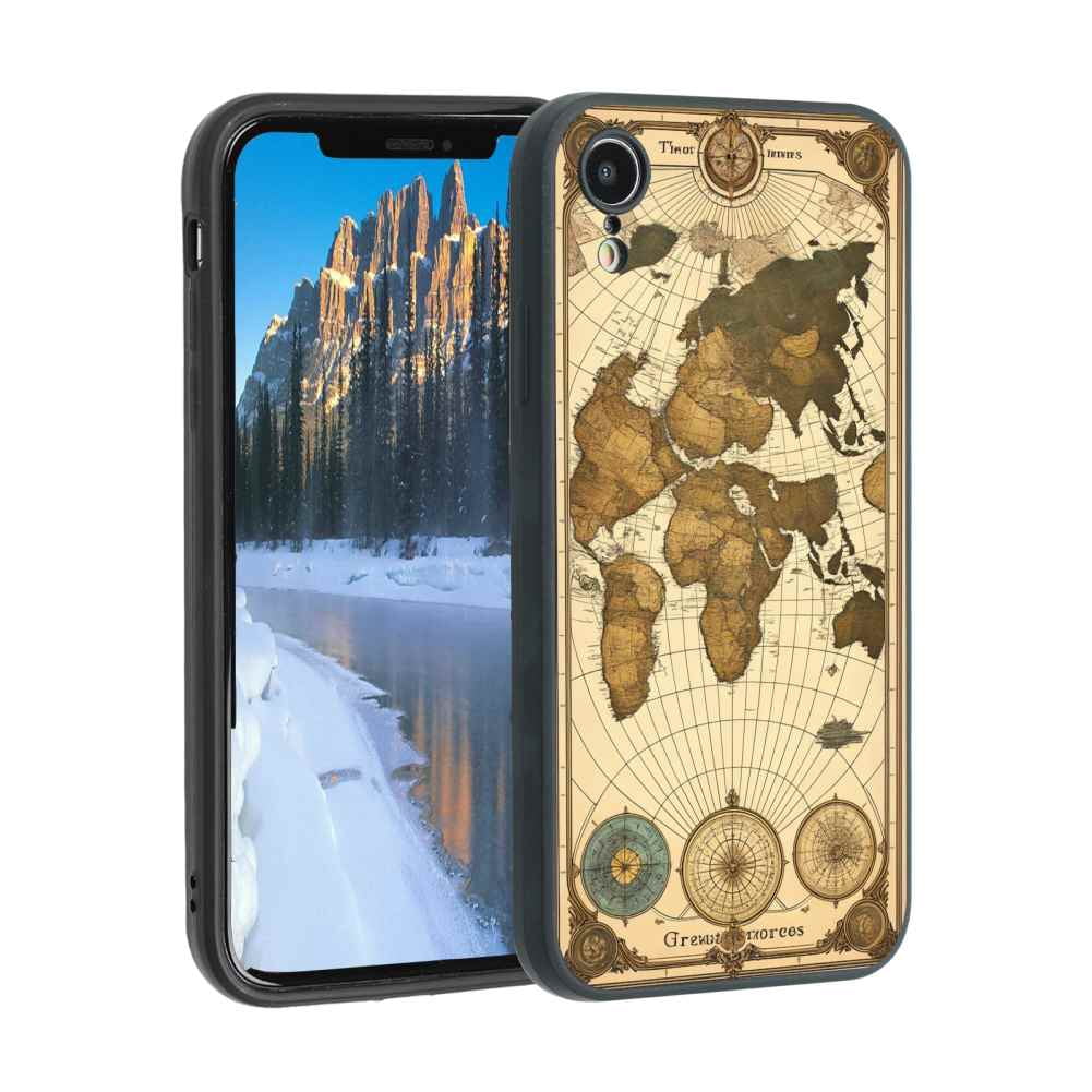 Antique-world-map-treasures-3 phone case for iPhone XR for Women Men ...