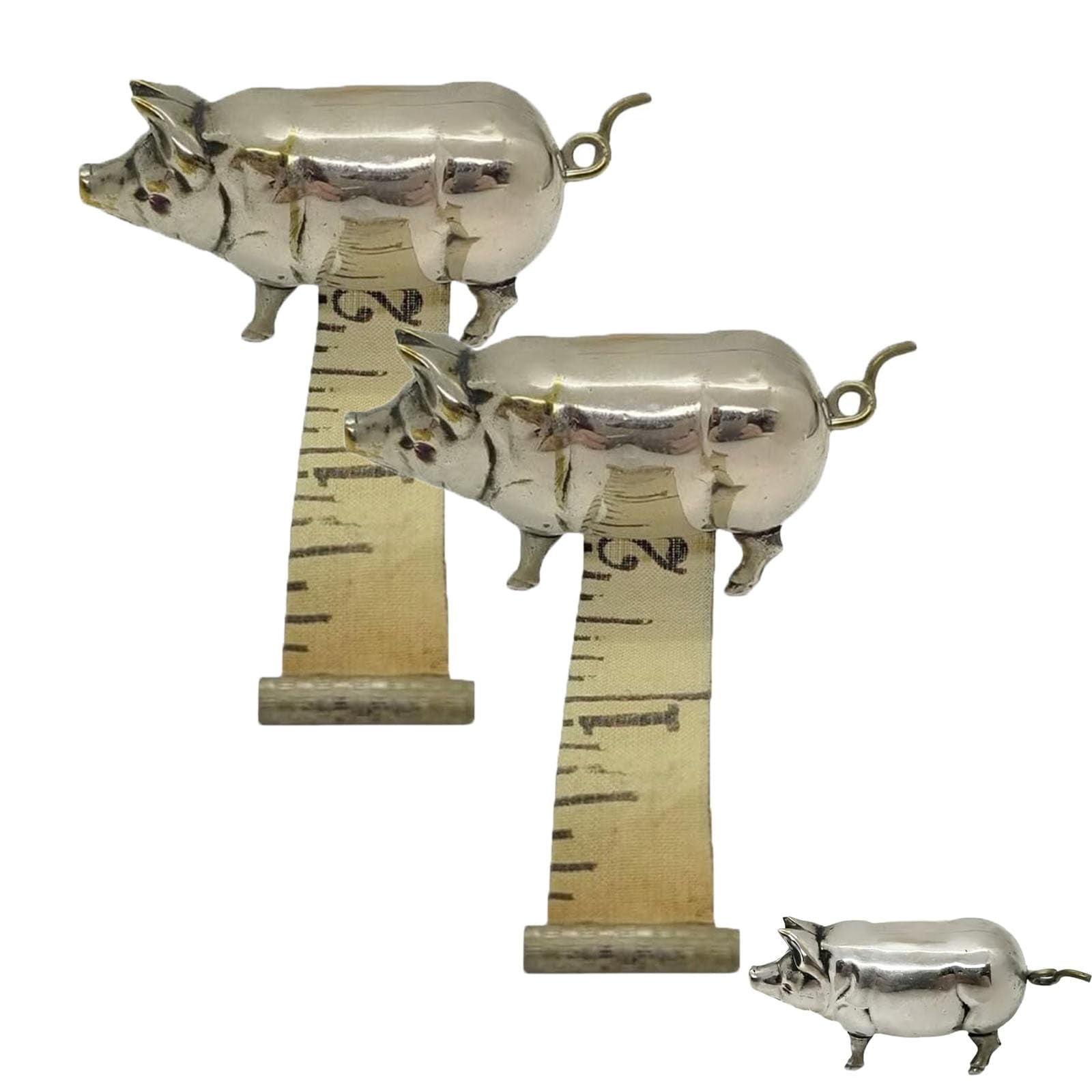 AntiqueInspired Pig Mini Tape Measure,Cute Pig Tape Measure with ...