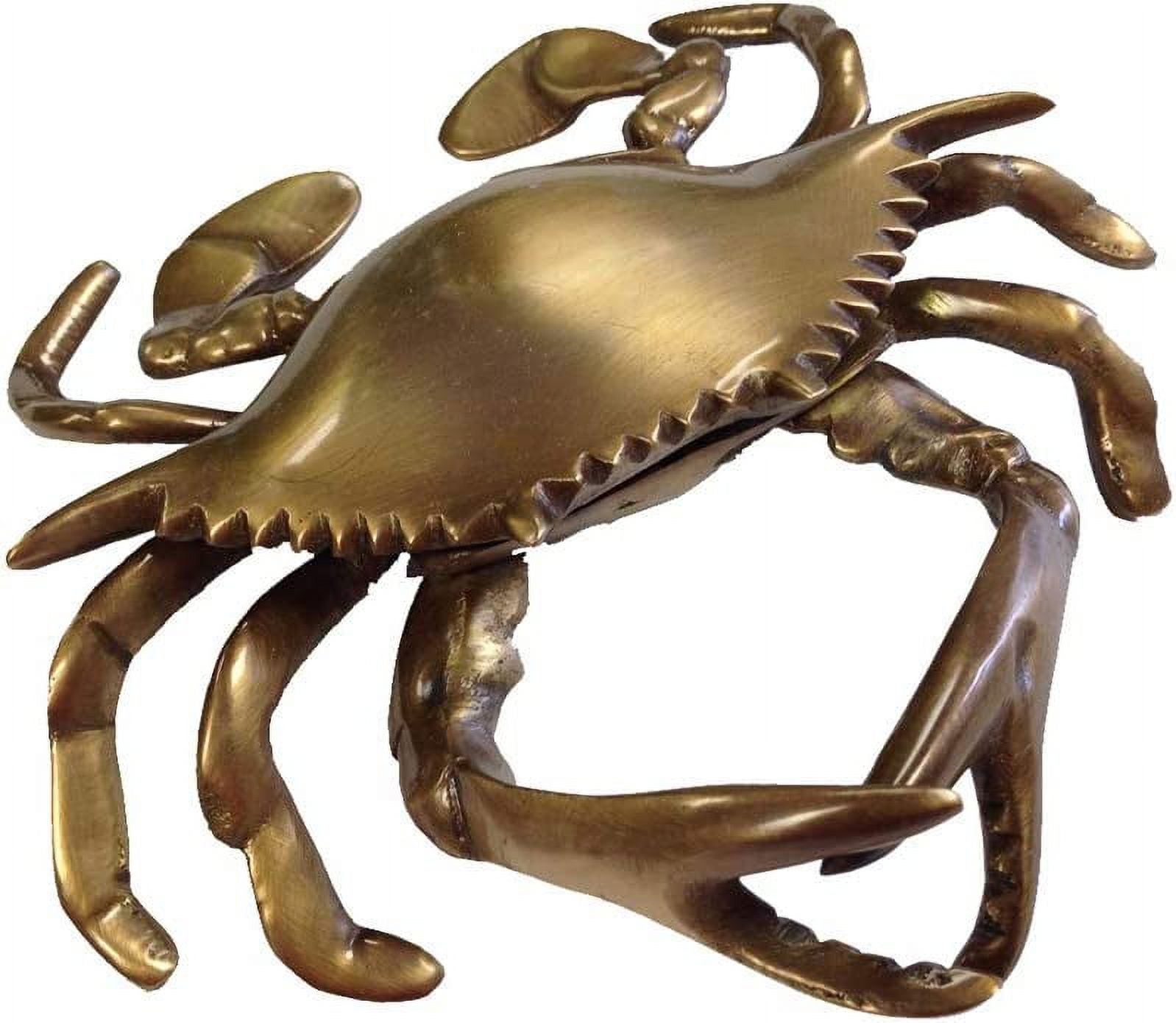 Antiqued Brass Blue Crab Paper Weight- Nautical Antique Vintage Beach ...