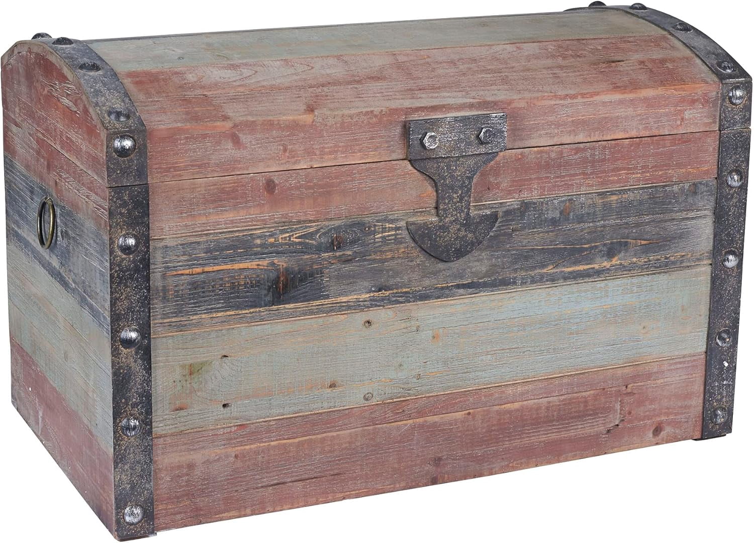 Antiqued Decorative Trunk Large Fir Panel and Smooth Backing and Metal ...