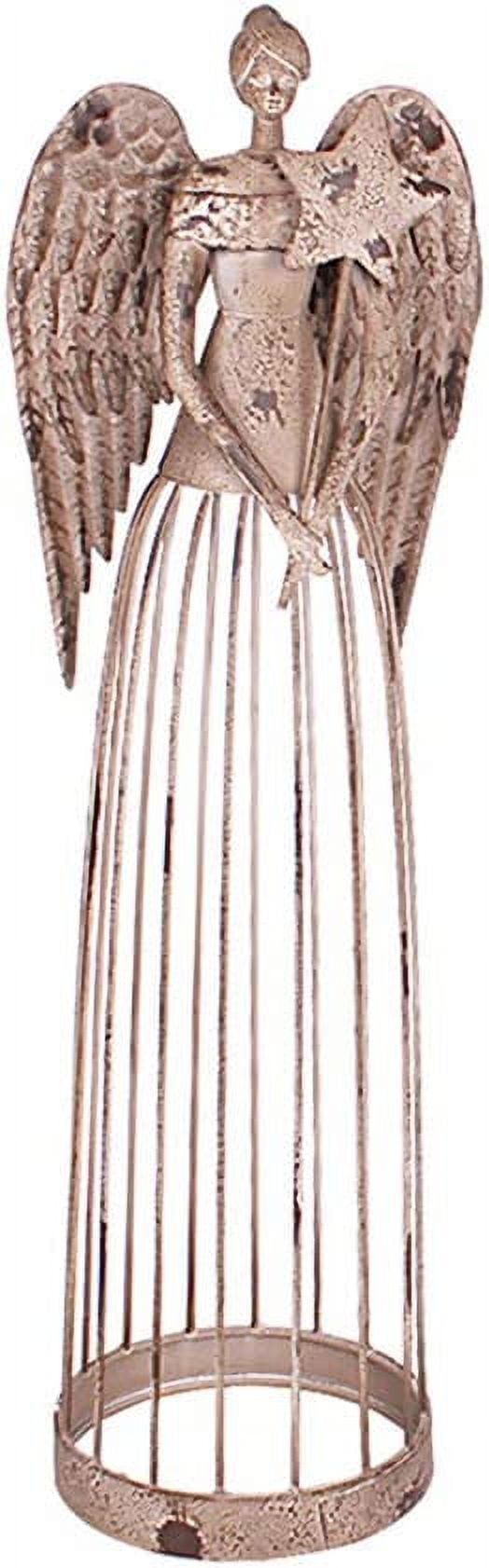 Antiqued Metal Garden Angel Statue Patio Lawn Yard Indoor Outdoor ...