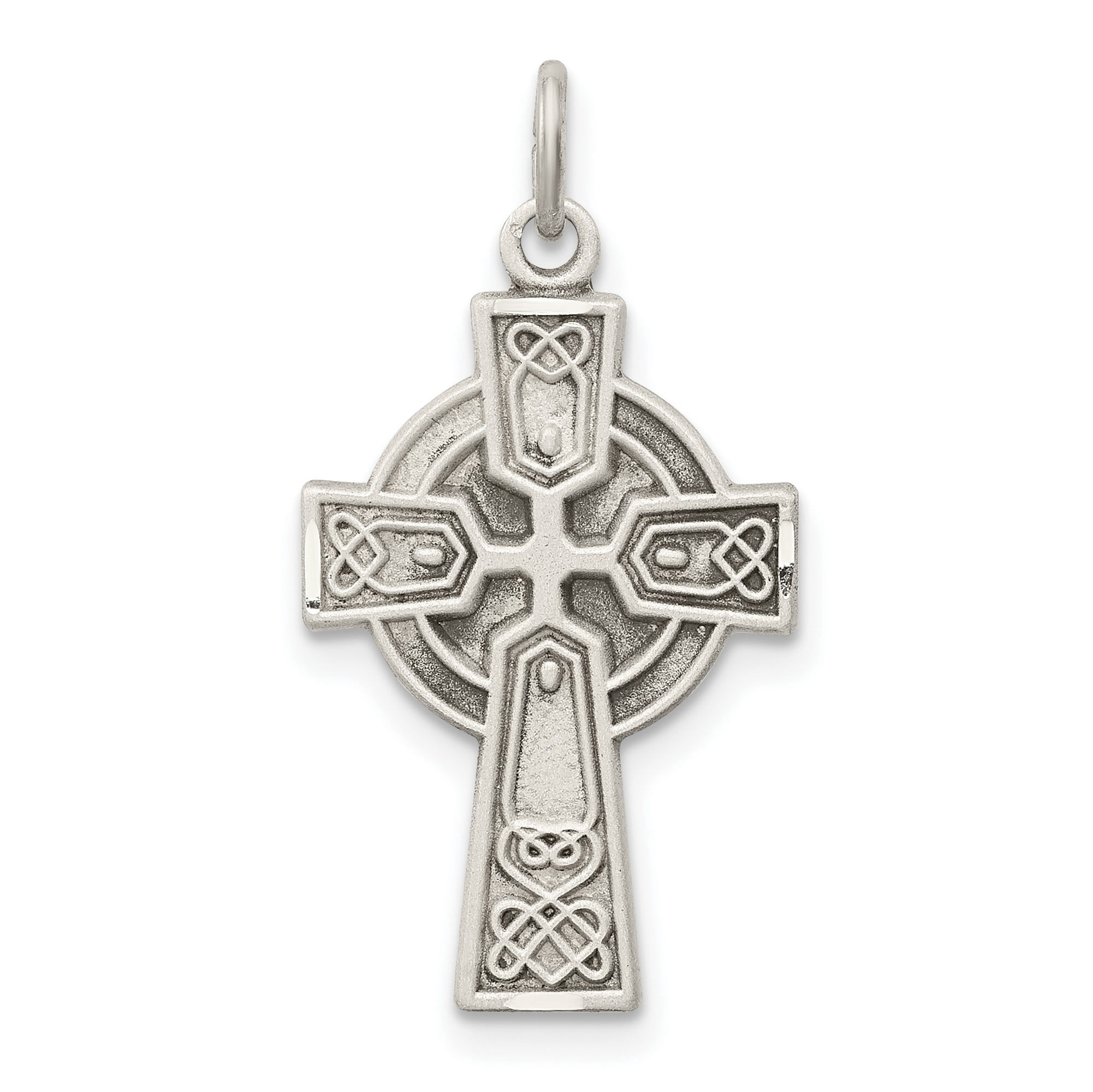 Antiqued Solid Celtic Knot Cross Pendant in 925 Sterling Silver 20 mm x ...