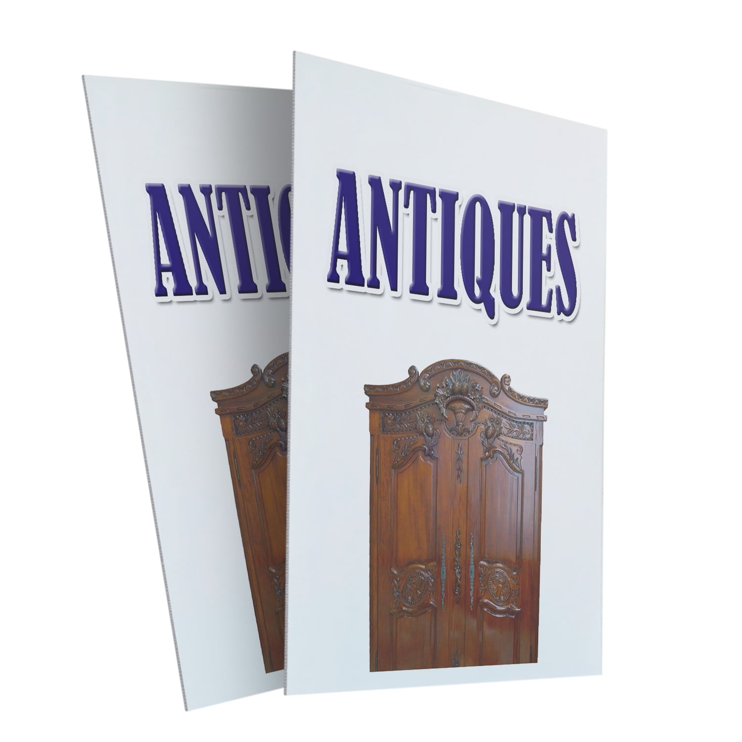 Antiques (2-PACK) 24" x 36" Plastic Signs | Sign Insert 4mm Corrugated ...