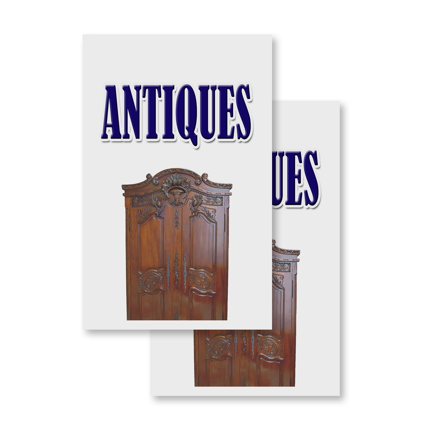 Antiques (2-PACK) 24" x 36" Vinyl Decals | Sign Insert Peel & Stick ...